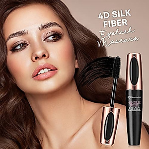 Neenoxtub 4D Silk Fiber Lash Mascara, Lengthening and Thick, Long Lasting, Waterproof & Smudge-Proof, Hypoallergenic Formula 2 Pack Black