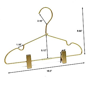 Koobay Adult 42cm Gold Matt Wire Clothes Hanger, 30PACK, Coat Suit Clips Clothes Hangers Storage Display