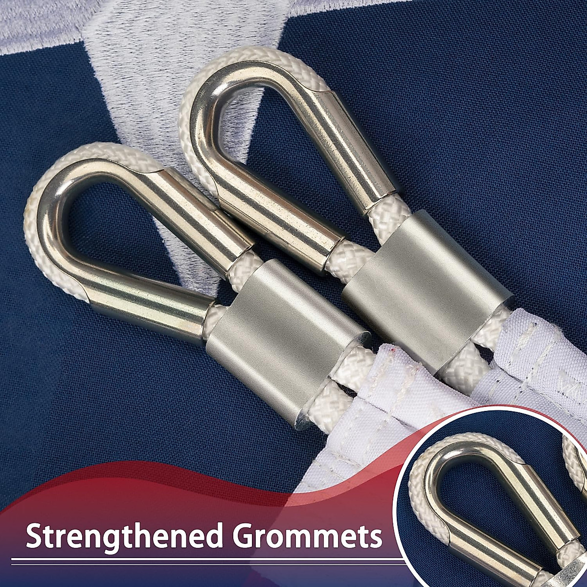 American Flag 20x38 ft Deluxe Super Tough Series, Heavy Duty Spun Polyester, 7 Strengthened Brass Grommets, Extra Large US Flag USA High Wind with Embroidered Stars, Big Giant Flags Outdoor Outside