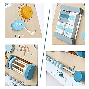 PairPear Wooden Baby Walker Push and Pull Toys,Toddler Speed Adjustable Push Walker Activity Cencer with Shape Sorter Toys Gift for Boys Girls 1 2 3 Years