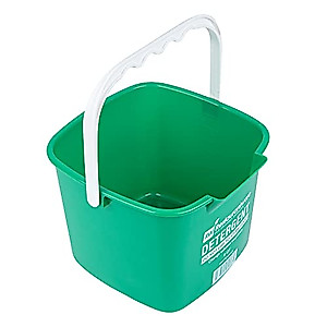 Restaurantware-RW Clean 8 Quart Cleaning Bucket, 1 Detergent Square Bucket - With Measurements, Built-In Spout And Handle, Green Plastic Utility Bucket, For Home Or Commercial Use,