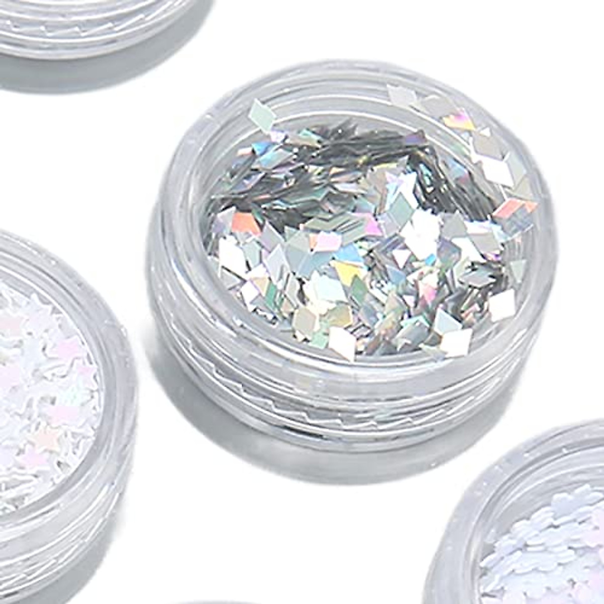 Craft Glitter Sequin, High Flash Glitter Sequins Set for Homemade Cards (White)