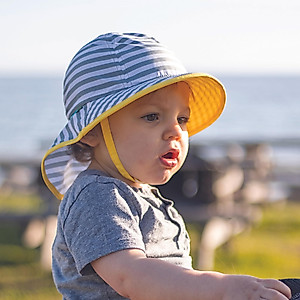 Sunday Afternoons Infant SunSprout Hat, Navy/White Stripe, 6-12 Mos