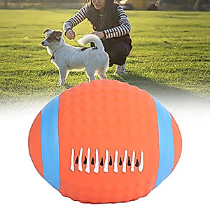 INIFLM Pet Rugby Toys, Orange Dog Plush Toys Dog Chew Toys Pet Squeaky Toys, Training Squeaky Toy for Cats and Dogs, Interactive Dog Balls Toys for Puppy Dogs and Medium Dogs.
