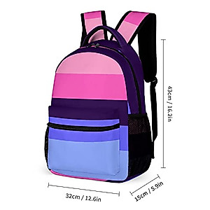 SDERDZSE Omnisexual Pride LGBTQ Backpack Set Lightweight Laptop Backpack with Lunch Bag And Pencil Case for Women Men