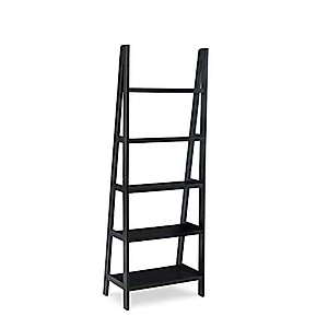 Linon Gleason Modern Classic Black Ladder Bookshelf