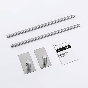 KES Self Adhesive Towel Bar, No Drill Towel Bar 24-Inch for Bathroom Towel Hangers Stick on Sticky Towel Holder SUS304 Stainless Steel Rustproof Brushed Finish, A7000S60B-2