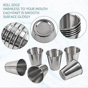 Framendino, 6 Pack Metal Shot Glasses Coffee Stainless Steel Vessel Drinking Tumbler Water Whisky Vodka 2 Ounce/70 ml