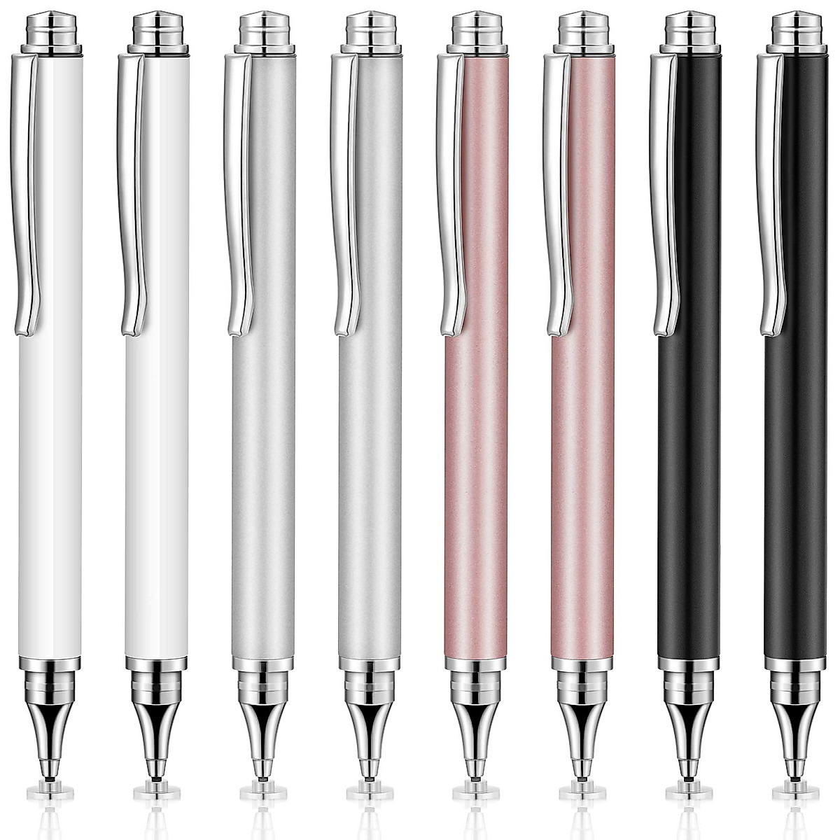 Weewooday 8 Pieces Capacitive Stylus Pens for Touch Screen, Universal Disc Fine Point Stylus Pens for Most Touch Screen Smart Devices, 4 Colors