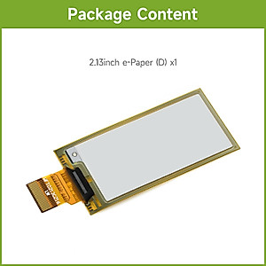 Waveshare 2.13inch Flexible E-Ink Raw Display Compatible with Raspberry Pi 4B/3B+/3B/2B/B+/A+/Zero/Zero W/WH/Zero 2W Series Boards 212x104 Resolution Dual-Color Supports Partial Refresh