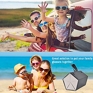 Kenpal Sunglasses Storage Organizer Holder Foldable Travel Case with 5 Slot Compartments for Multiple Glasses (Black)