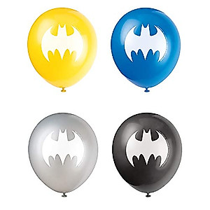 Batman Latex Balloons - 12" (8-Pack) - Assorted Colors Party Balloons - Perfect for Superhero Parties & Celebrations