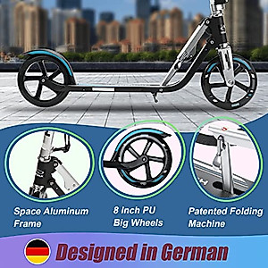 HUDORA Scooter for Kids Ages 6-12 - Scooter for Kids 8 Years and Up & Razor A5 Lux Kick Scooter for Kids Ages 8+ - 8 Urethane Wheels