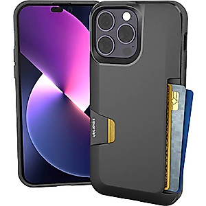 Smartish iPhone 14 Pro Max Wallet Case - Wallet Slayer Vol. 1 [Slim + Protective] Credit Card Holder - Black Tie Affair