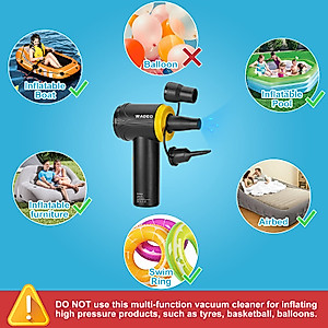 WADEO Handheld Vacuum Cordless, Car Vacuum Cordless Rechargeable 9000Pa, Hand Held Vacuum, Mini Vacuum with Blower, Portable Car Vacuum with LED Light, Wireless Vacuum Cleaner for Home Pet & Office