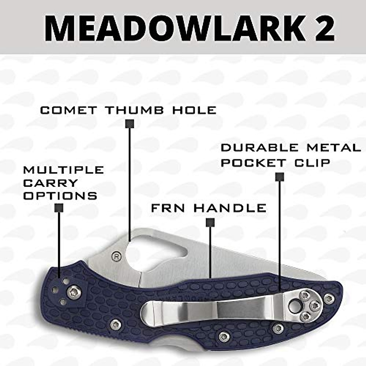 Spyderco Byrd Meadowlark 2 Lightweight Knife with 2.90" Stainless Steel Blade and Blue Non-Slip FRN Handle - CombinationEdge - BY04PSBL2