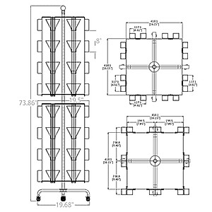 64 Adjustable Pockets Display Rack 5x7 7x5 up to 9.3" Wide X 8" Tall Cards, 1.27" deep Pockets, Double Tier Greeting Post Card Christmas Holiday Spinning Rack Stand Black 11603-H-BLK-NPF-SL