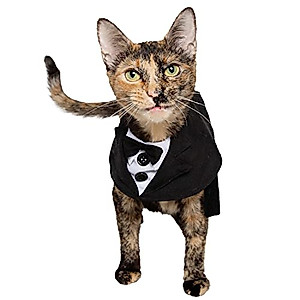 Dog Tuxedo Suit & Bow Tie Set by Pet Krewe, Stylish Wedding Tux Party Outfit for Small and Large Dogs