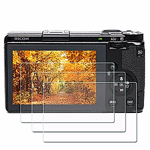 ZLMC Ricoh GR III screen protector, 9H hardness 0.3mm ultra-thin tempered glass screen protector for Ricoh GR III digital camera, full coverage edge to edge protection [3pcs]