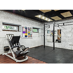 Displays2go 4' x 3' Enclosed Message Board, Sliding Doors, Locking, Gray Fabric - White (FBSW43WHLG)