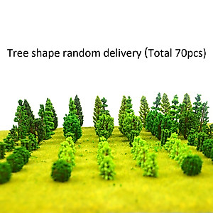 70pcs Mini Model Trees Model Train Scenery Mixed Miniature Trees Artificial Wargame Trees Model Railroad Scenery Diorama Supplies Scenery Landscape