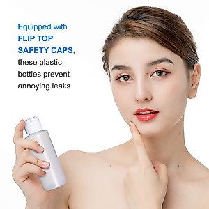 Onisavings Plastic Cylinder Bottles with Flip Top Pour Spout - BPA-Free & Refillable Containers- Durable, Affordable Price - Store Lotion and Any Kind Liquid-Based Products, Size 4 Oz (6 Pack)