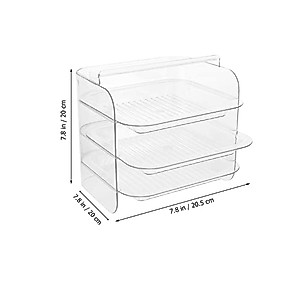 IMIKEYA Cupcake Holder Serving Trays: Kitchen Preparation Trays Stackable Food Prep Rack Organizer with Pull Out Drawers 3 Tier Meal Prep Containers White Cupcake Stand