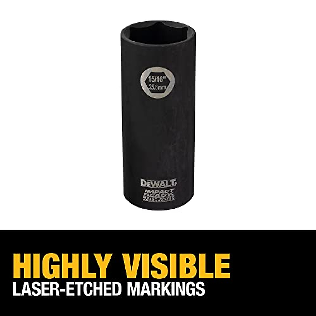 DEWALT IMPACT Socket, Deep, SAE, 1/2 Inch Drive, 15/16 Inch (DW22932)