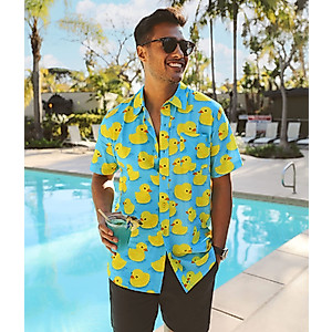 Tipsy Elves Men's Vacation Rubber Ducky Hawaiian Shirt Size Medium