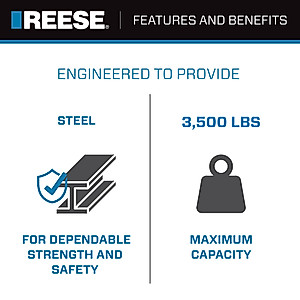 Reese Towpower 7020500 1-1/4" to 2" Receiver Adapter - 6" Long , Black