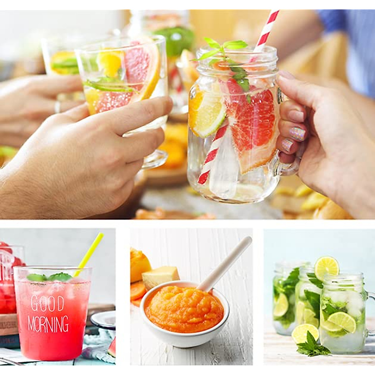 Ozera 4 Pack Ice Cube Trays, Narrow Water Bottle Ice Cube Tray Stick, Silicone Ice Trays for Freezer with Easy Push and Pop Out Material, Ideal for Sports and Water Bottles