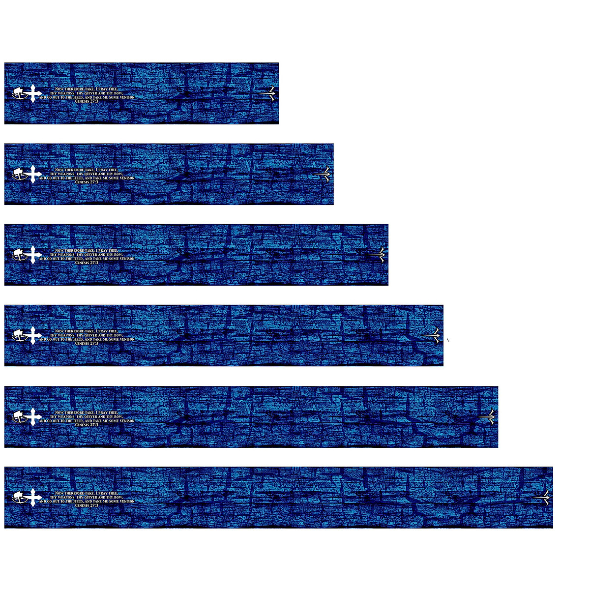 White Water Archery Laminated Blue Genesis 27:3 Scripture Archer Cross Arrow Wraps 15 Pc Pack Choose Length Width (10, 1)