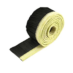 QWORK CNC Vacuum Brush, 70MM x 2M Vacuum Cleaner Engraving Machine Dust Shoe Brush Dust Cover for CNC Router Spindle Motor, Black
