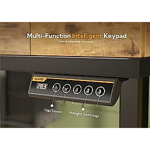 Claiks Standing Desk with Drawers, Electric Adjustable Standing Desk Adjustable Height, Sit Stand Up Desk with Storage Shelves & Wheels, 55 Inch Rustic Brown