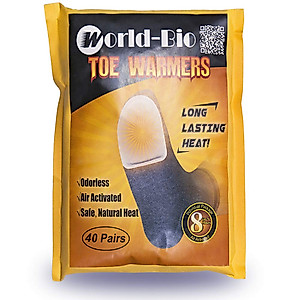 Toe Warmers with Adhesive, Disposable Heating Patch Long Lasting Safe Natural Odorless Air Activated Warmers Up to 8 Hours, Instant Hot Hand Foot Toe Warmers 40 Pairs