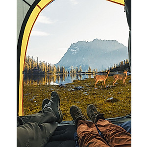 JoyTutus Pickup Truck Tent 2.0, Waterproof PU2000mm Double Layer for 2 Person, Portable Truck Bed Tent with Rainfly, 5.5'-6' Camping Preferred - Orange