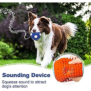 Luoxinseh Immortal Toy for Aggressive Chewers, Squeaky Football Toy,Indestructible Squeaky Dog Balls, Chew Toy for Pet Training Accessories for Large/Medium/Small Dogs (Large,A)