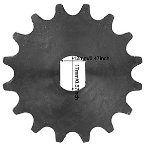 Alomejor Chain Sprocket Gear Electric Scooter Motor Engine 16 Tooth Sprocket Metal Chain Wheel for 12X17mm