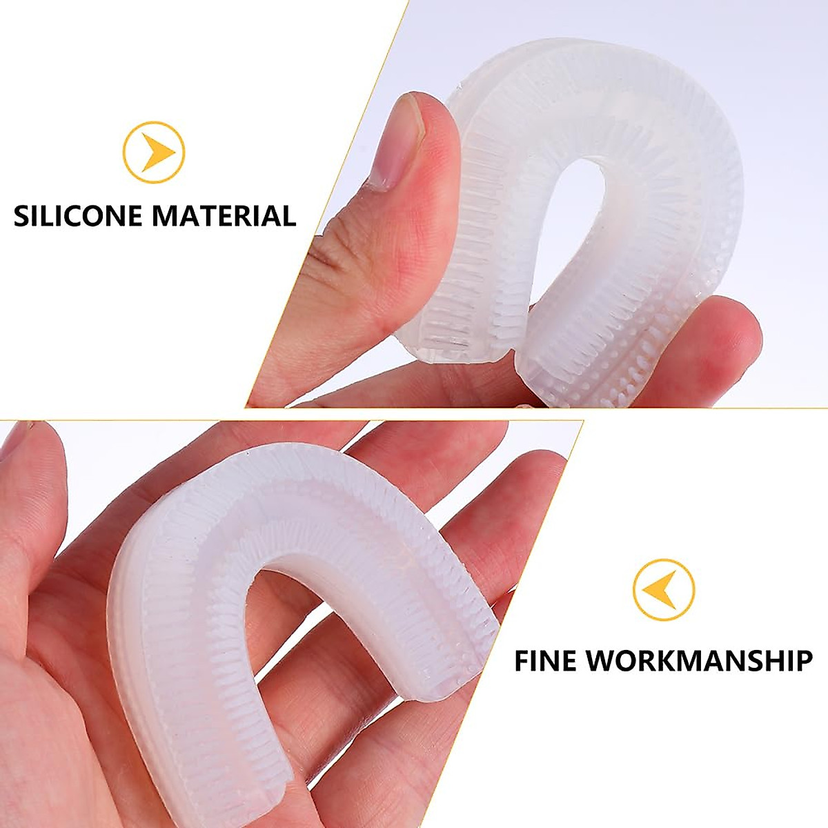 HEALLILY 2pcs U Shaped Toothbrush Head Silicone Automatic Electric Toothbrush Heads Replacement Refill for Electric Toothbrush Accessories