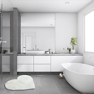 Scceatti Ultra Soft Fluffy Rugs for Bedroom 20x16In Washable Classroom Rug Rugs Non SlipSmall Cute Kitchen Rug Heart Doormat for Bedroom Mat Non Slip Kitchen Rugs for Bedroom Living Room,Black