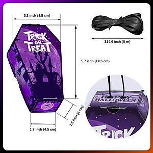 HOMEZZO 24 Pcs Halloween Coffin Boxes, Trick or Treat Halloween Coffin Paper Candy Treat Gift Boxes for Halloween Party Decorations