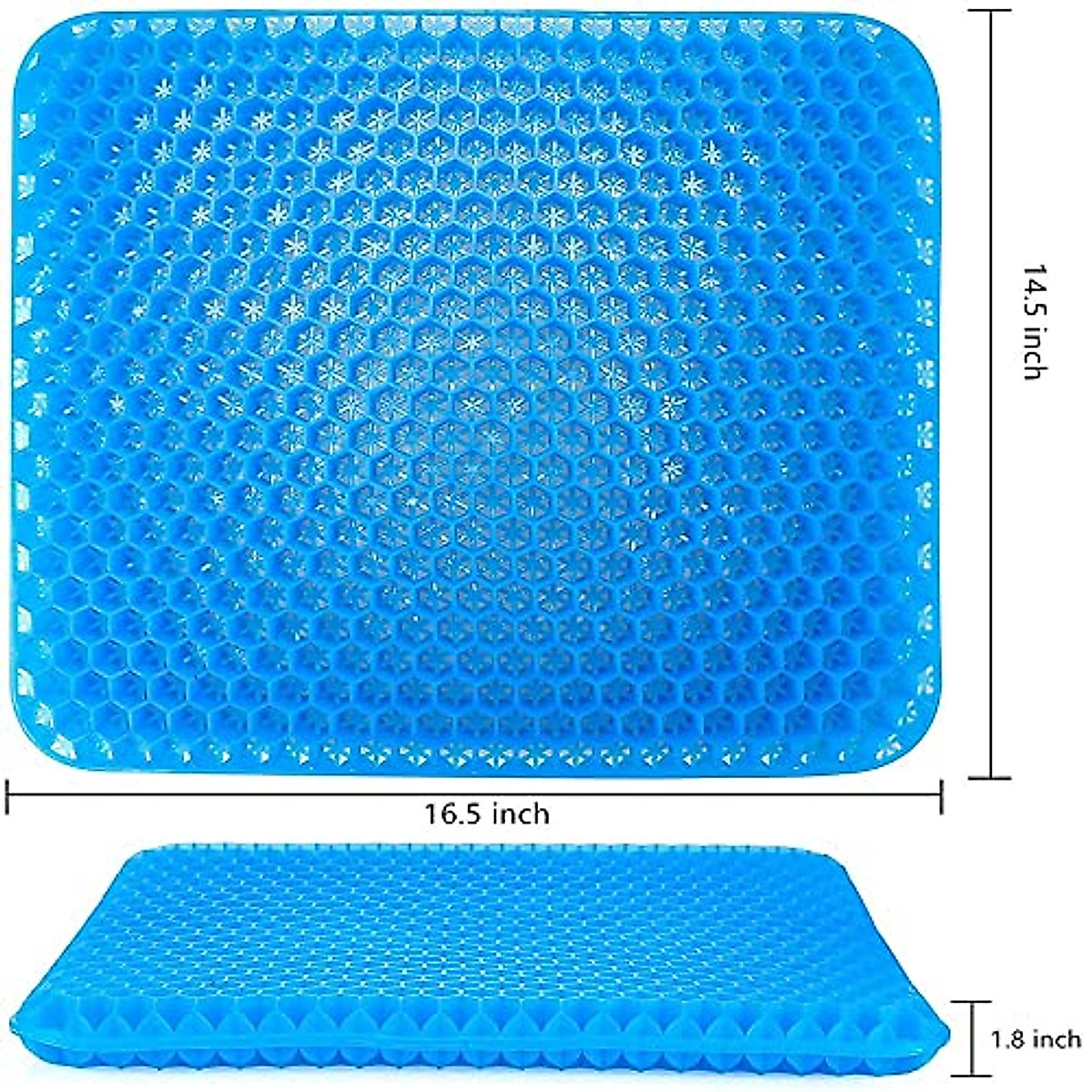 Abroca Gel Seat Cushions for Long Sitting, Double Thick Cooling Seat Pads for Back Sciatica Tailbone Pain Pressure Relief with Non-Slip Cover, Chair Pads for Car Seat Driver, Office Desk,Wheelchair