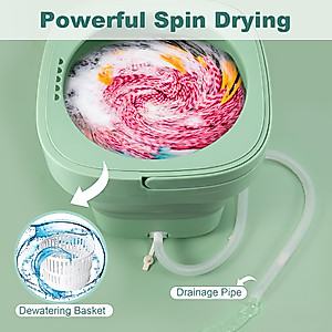 InciFuerza 6.5L Portable Washing Machine Mini Foldable, Mini Clothes Washing Machine for Apartment with Drainage Pipe, Semi-Auto Small Portable Washer for Underwear, Small Items, Camping, Travel, RV