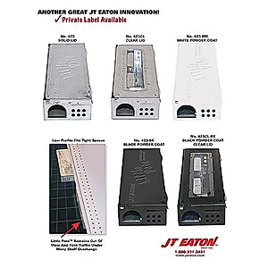 JT Eaton 420-BK Repeater Low Profile Multi Catch Mouse Trap with Solid Steel Lid, Black Powder Coat Finish, 10-1/4" Length x 6-1/4" Width x 2-7/8" Height (Case of 12)