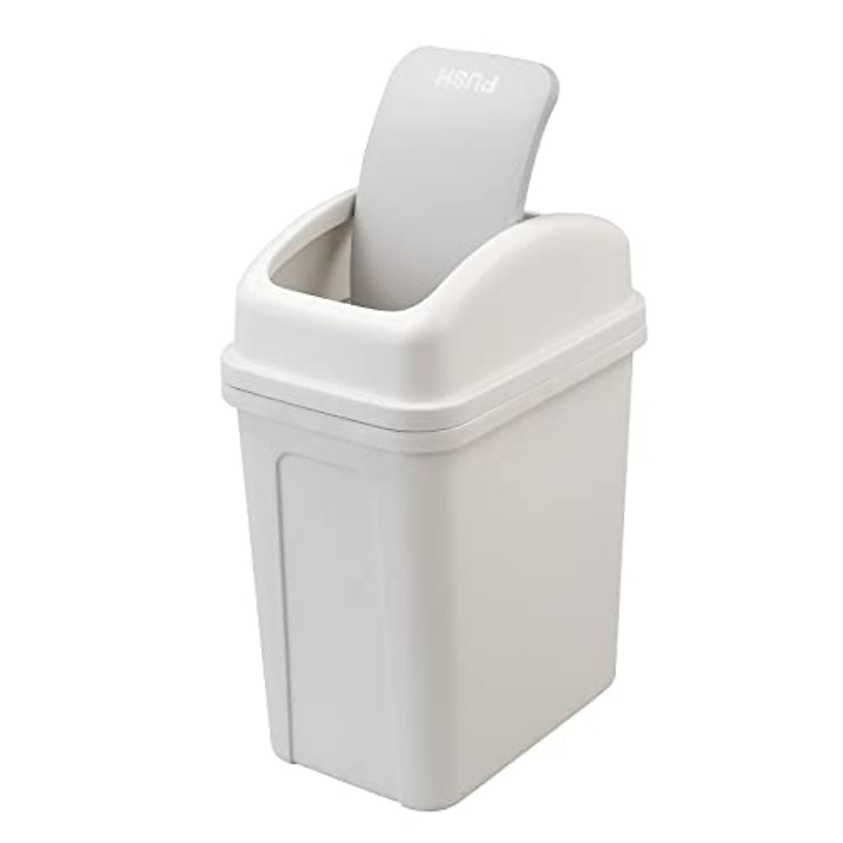 Zopnny 7 L Slim Plastic Trash Can, Swing Lid Garbage Can, 1-Pack, Grey