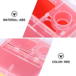 Lurrose Razor Blade Bank Safe Razor Blades Dispenser Case Plastic Blades Box Disposal Collect Box Blades Waste Bucket Blades Holder for Barbershop Salon Use Red