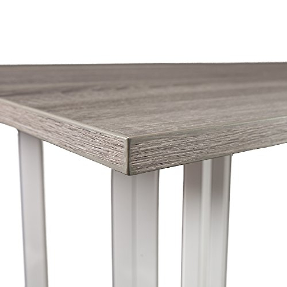 SEI Furniture Driness Drop Leaf Console to Dining Convertible Table, Weathered Gray, White