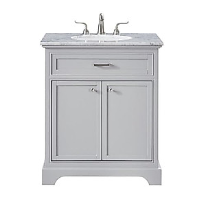 Elegant Kitchen and Bath 30 inch Single Bathroom Vanity Cabinet Set - Light Grey
