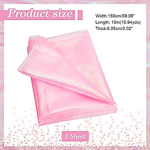 AHANDMAKER Sheer Iridescent Organza Fabric 59 Inch Wide 11 Yards Precut Silky Shiny Organza Fabrics for Shiny Photography Background, Wedding Dress, Fashion, Crafts, DIY Supplies - Pink