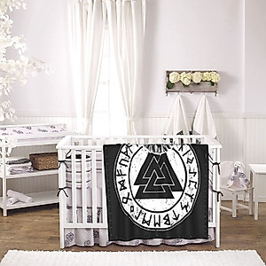 TPOKIM Lightweight Silky Cozy Warm Odin Thor God of Hammers Viking Fleece Baby Receiving Blanket Unisex for Stroller, Crib, Newborns,Baby Shower, Carseat 30x40Inch